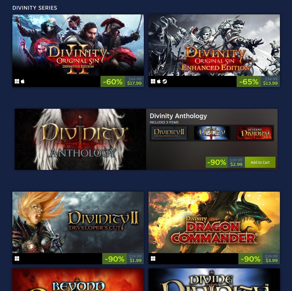 Wario64 on Twitter: "Divinity franchise sale on Steam https://bit.ly/3IJQ4qX"