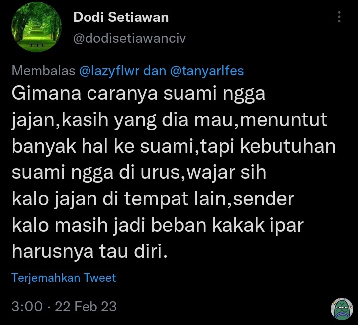Tanyarl ㅡ 🚫 Rep OOT/JUALAN/LINK AFF on Twitter: "💚 kok ada yang mendukung seorang suami buat ...