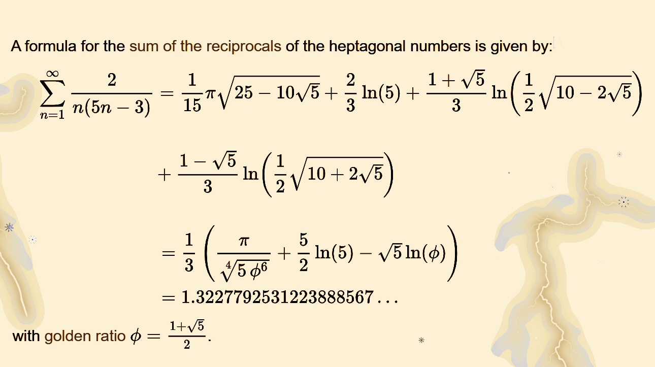 Cliff Pickover on Twitter: "Mathematics. Shiver in ecstasy. The sum of the reciprocals of the ...