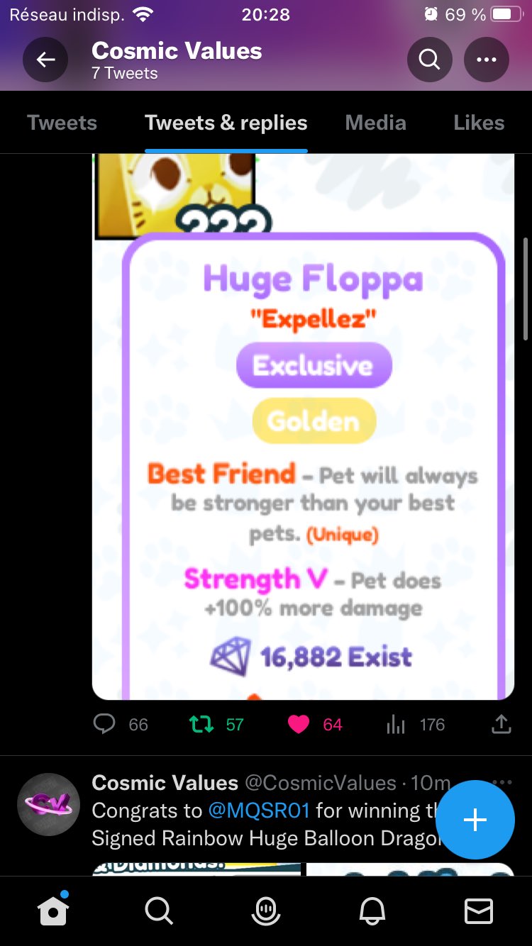 Cosmic Values on Twitter: "Pet Simulator X - Signed Golden Huge Floppa! To enter: 1. Follow ...