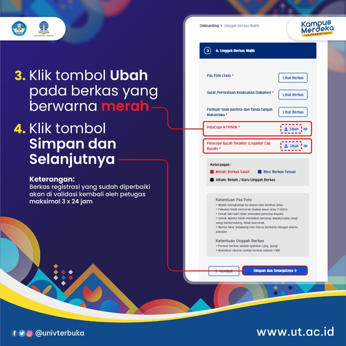 Universitas Terbuka on Twitter: "Hallo Sahabat UT, bagi calon mahasiswa baru Program Diploma dan ...