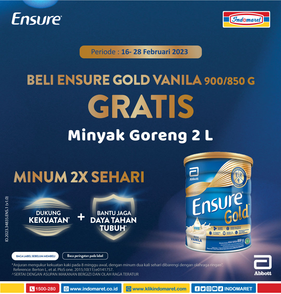 Indomaret on Twitter: "Inovasi baru dari Ensure yaitu Ensure Gold hadir dengan kandungan HMB dan ...