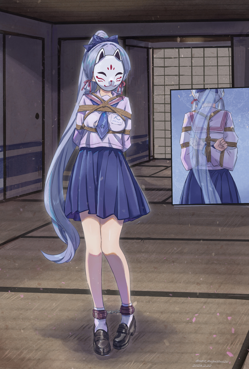 尼禄奥古斯都 on Twitter: "【Request】神里绫华jk束缚 #神里绫华 #GenshinImpact #拘束 #緊縛 #少女 #制服 #足枷 https://pixiv.net ...