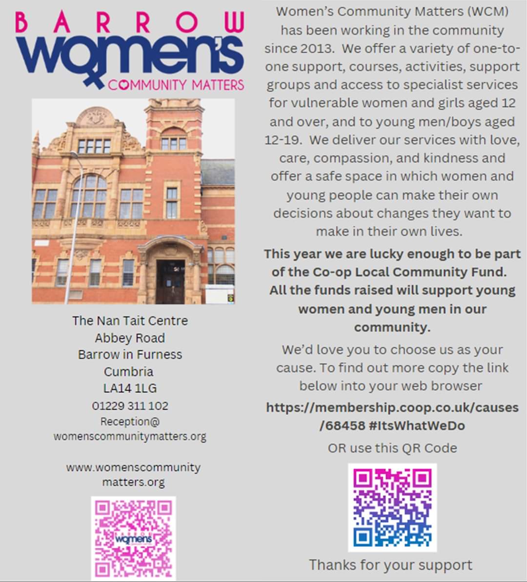 Women's Community Matters » Support Our Cause