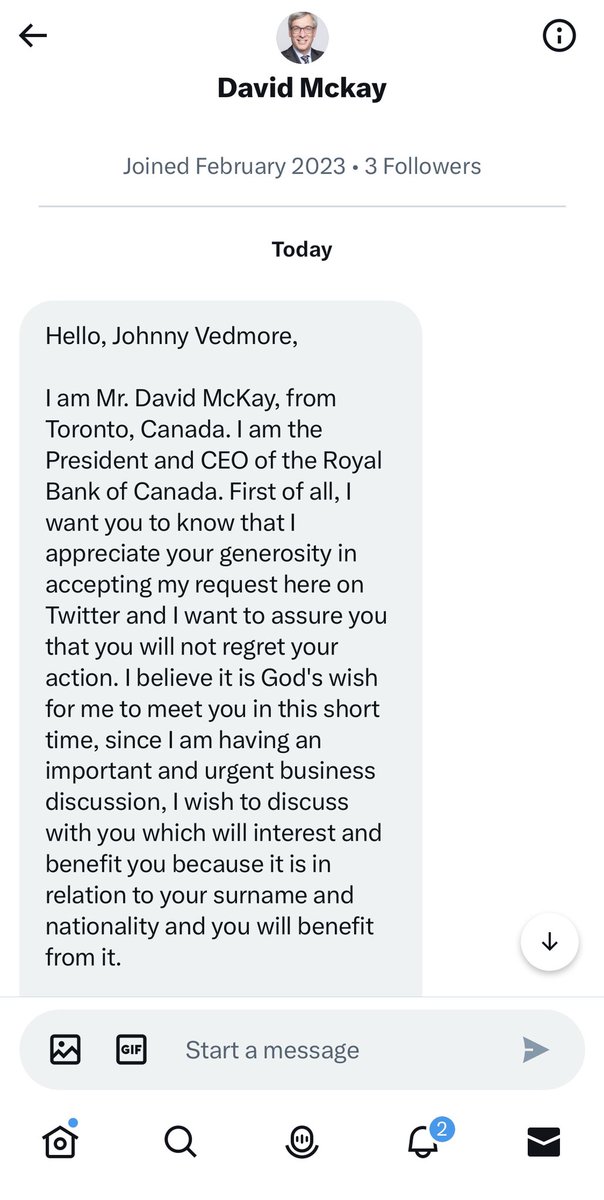 Wait until the @RBC find out that their President and CEO just offered ...
