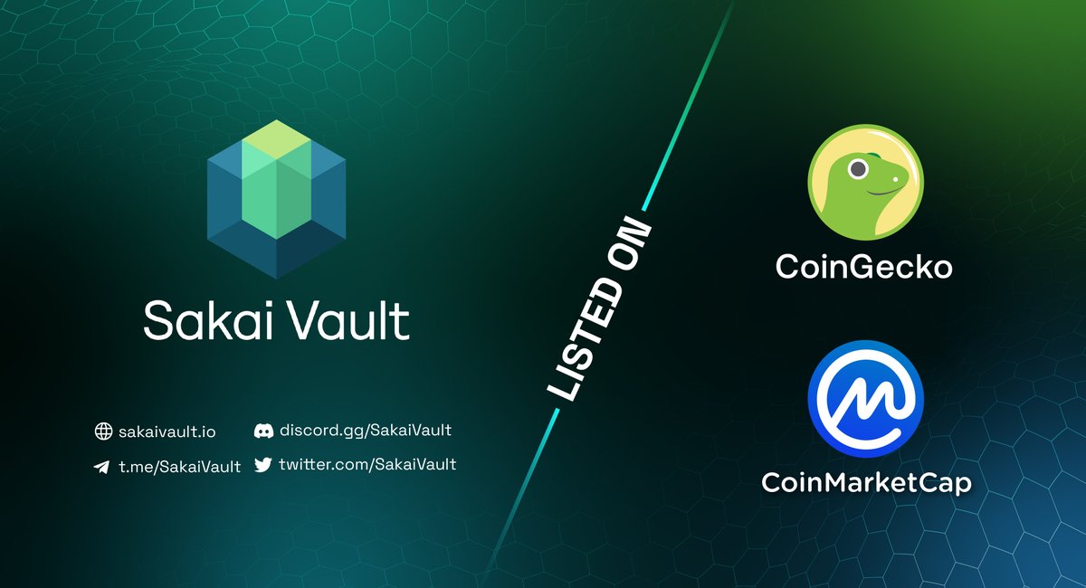 Sakai Vault on Twitter: "Sakai Vault is officially on Coinmarketcap and Coingecko. Now you can ...