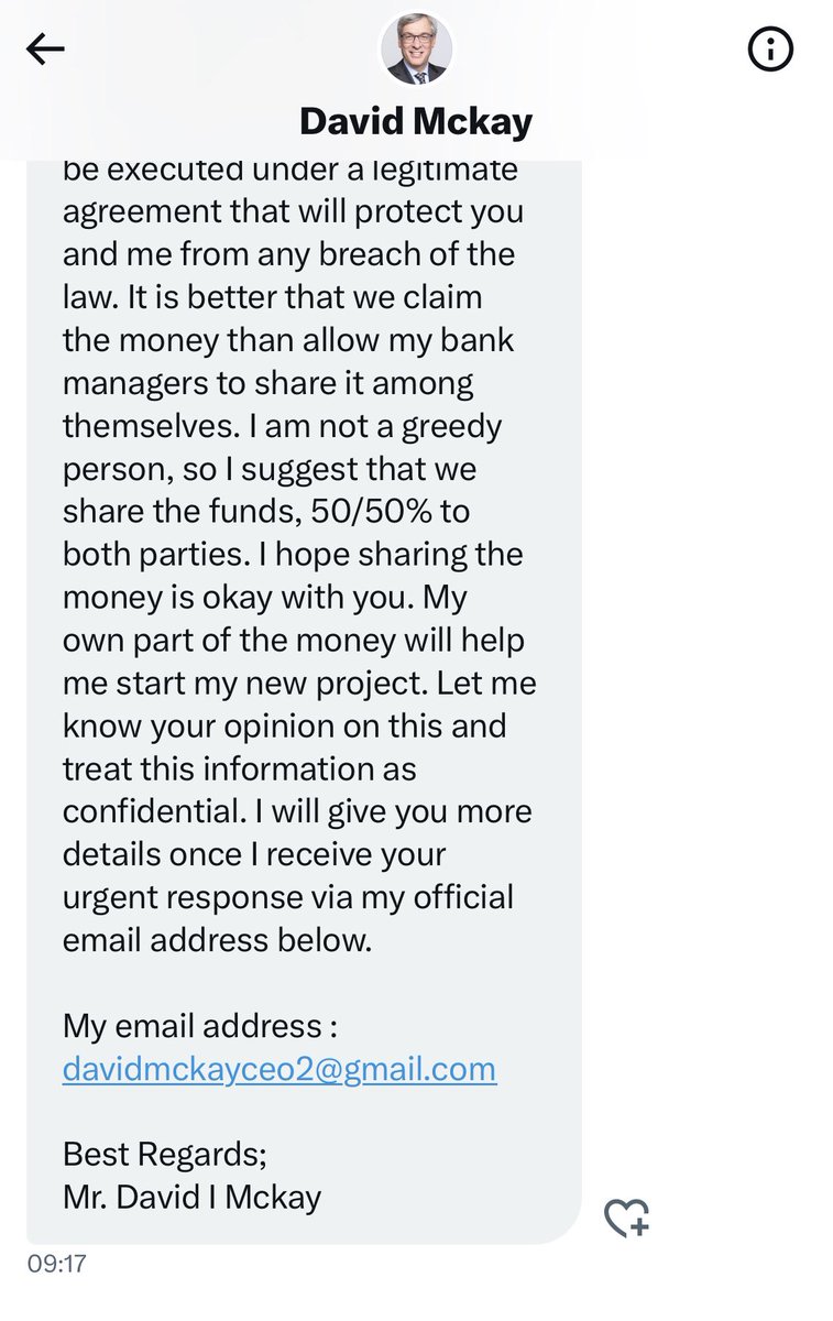 Wait until the @RBC find out that their President and CEO just offered ...