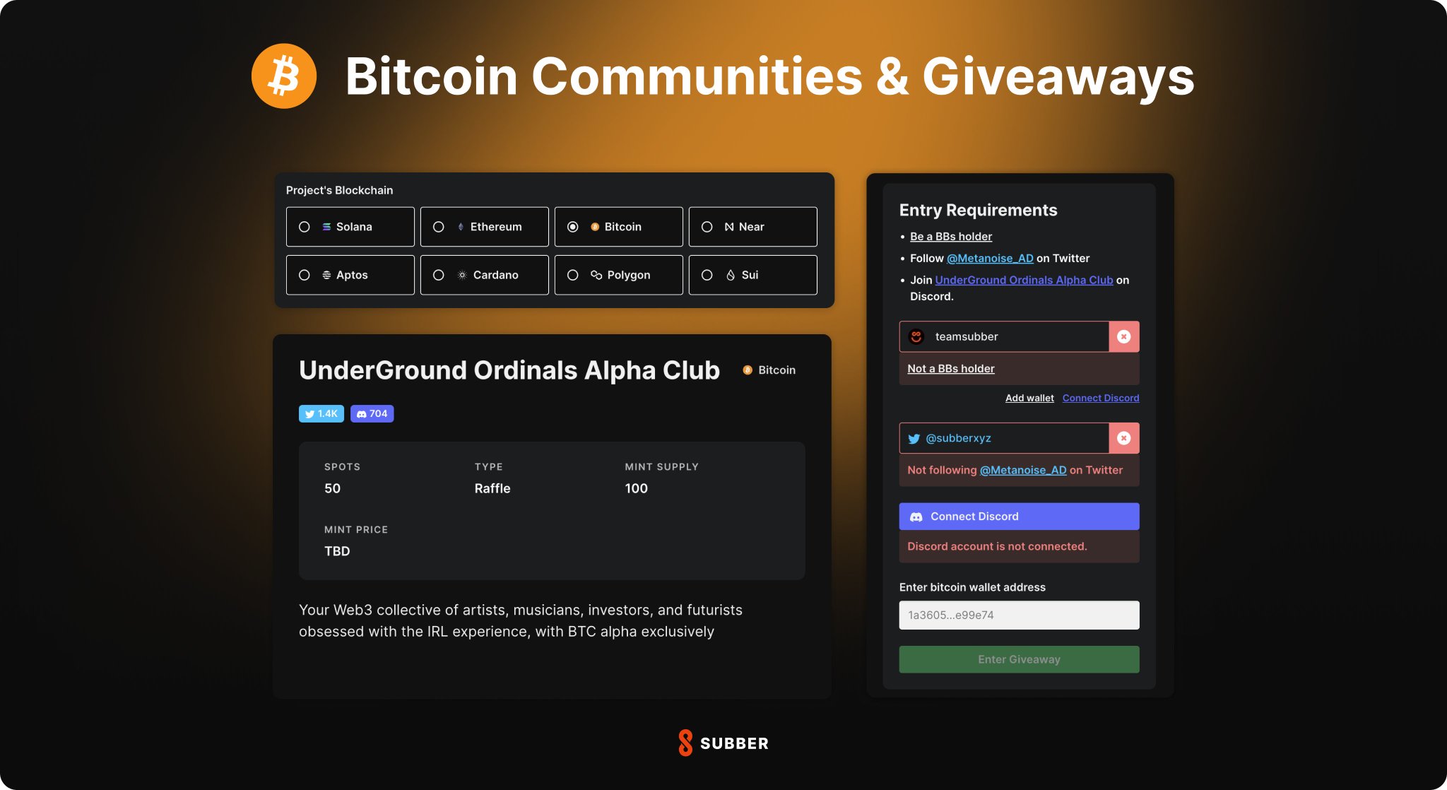 subber.xyz 🗝 on Twitter: "₿ Bitcoin Communities & Giveaways Subber supports Bitcoin Communities ...