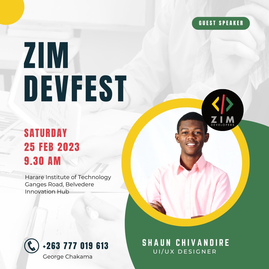 Zim Developers on Twitter: "Meet our first Speaker: Shaun Chivandire🥁. A passionate UI/UX ...