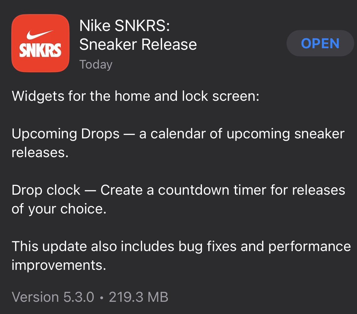 KicksFinder on Twitter: "Make sure to update your SNKRS app, so you never miss another release 📲"