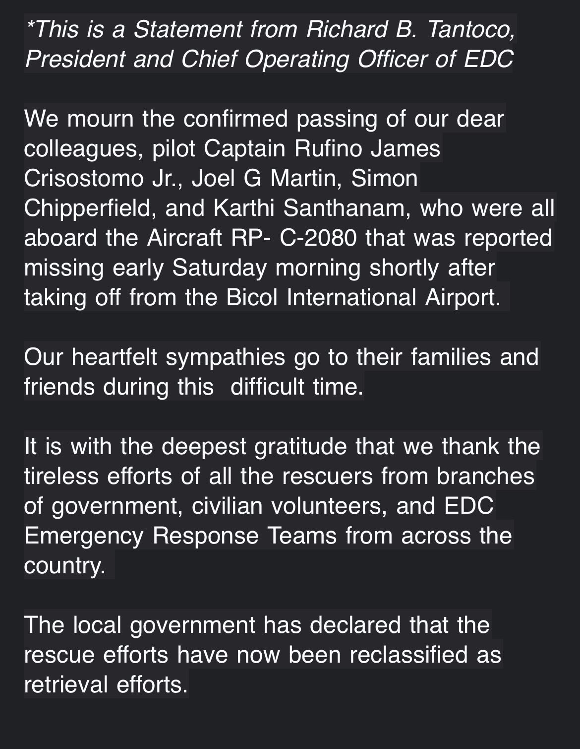 ABS-CBN News on Twitter: "Natagpuan na ng rescuers ang labi ng 4 sakay ng bumagsak na Cessna ...