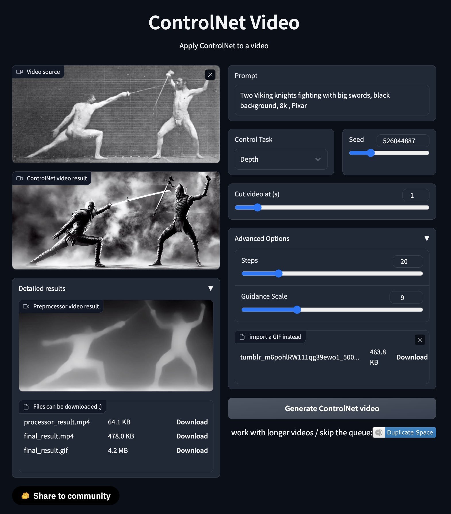 やまかず on Twitter: "ControlNet Videoがアップデート！ https://t.co/b3sEMub4GB GIFのインポート可能になり、色々遊べそう https ...