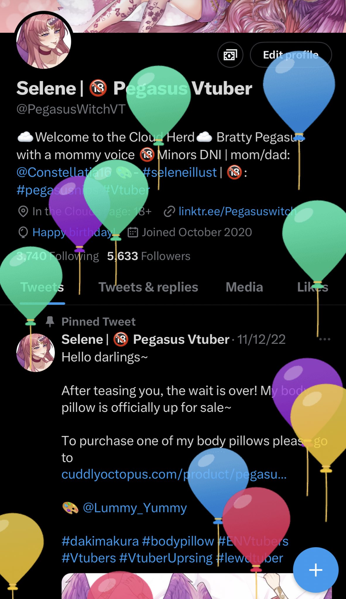 Selene | 🔞 Pegasus Vtuber on Twitter: "It’s my birthday! 💕💕 https://t.co/00NXEFeg6H" / Twitter