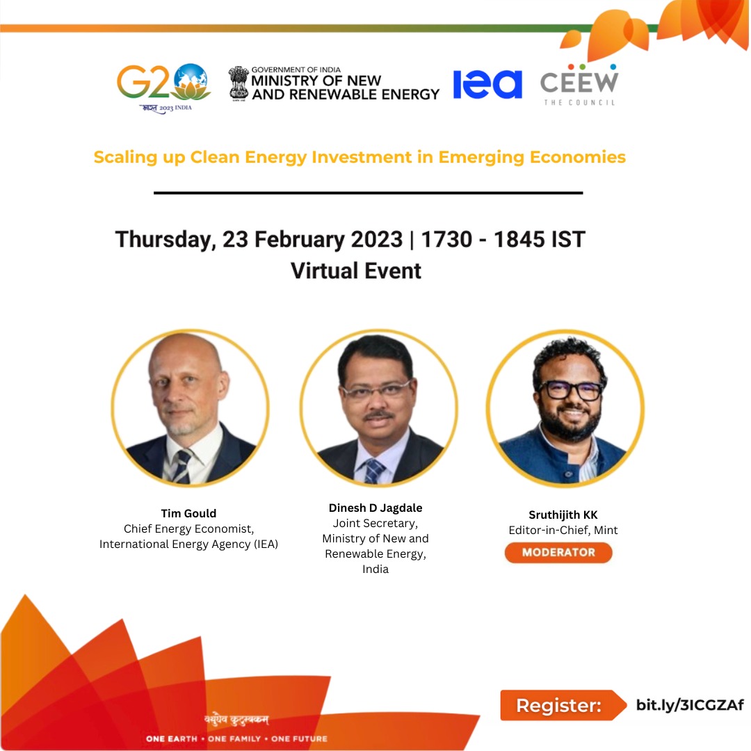 Ministry of New and Renewable Energy (MNRE) on Twitter: "Today, 23 Feb🕠1730-1845 IST #ETWG Reg ...