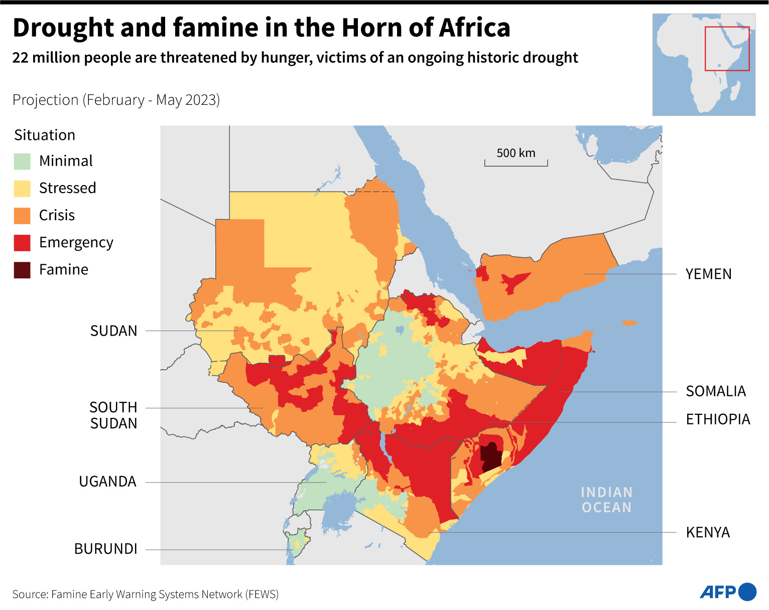 Famine In Africa Map