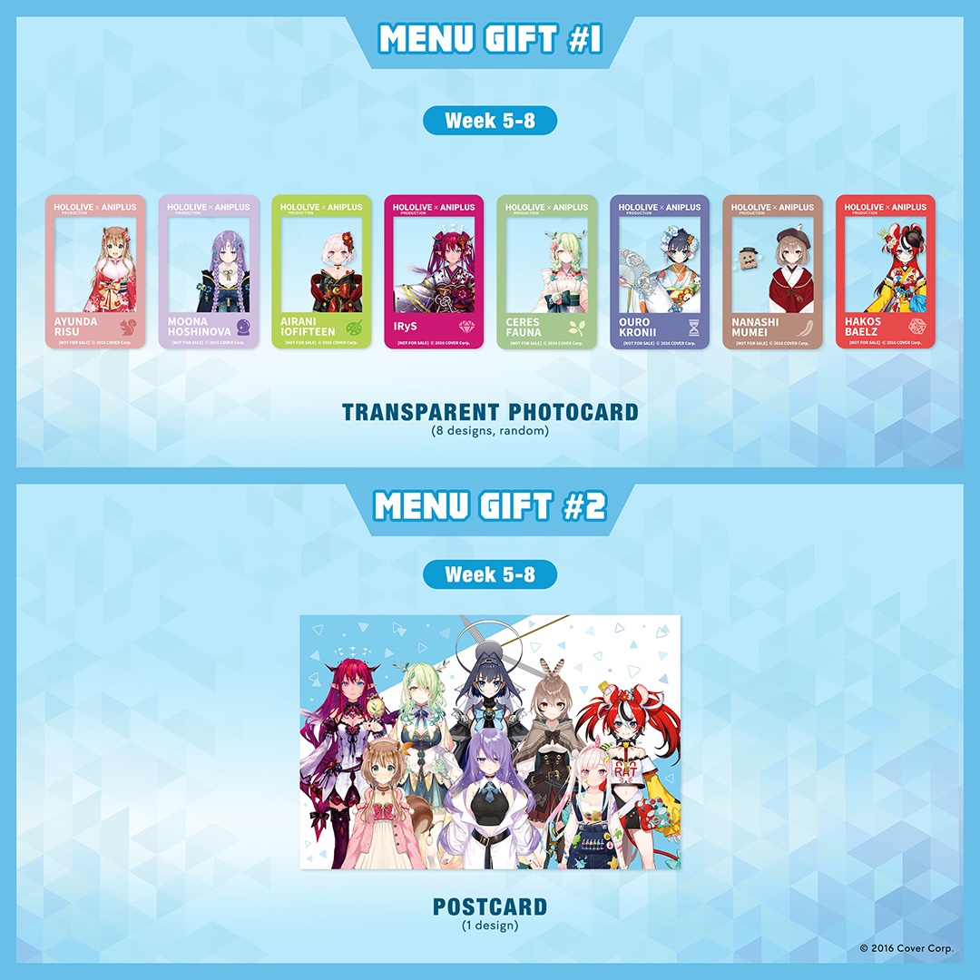 ANIPLUS café SG on Twitter: "Presenting the menu gifts for Wave 2 of the hololive production X ...
