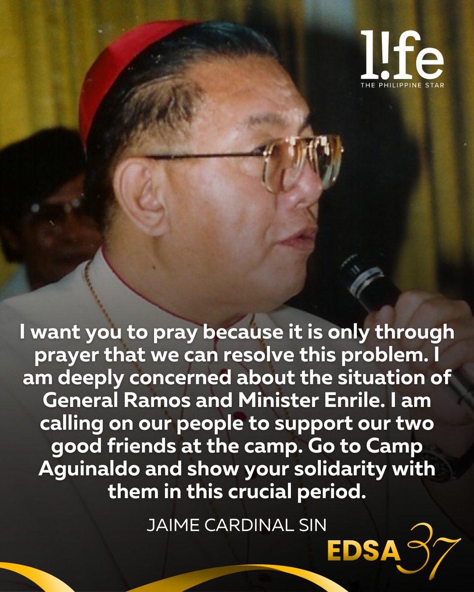 PhilSTAR L!fe on Twitter: "Jaime Cardinal Sin was instrumental in the peaceful resolution of the ...