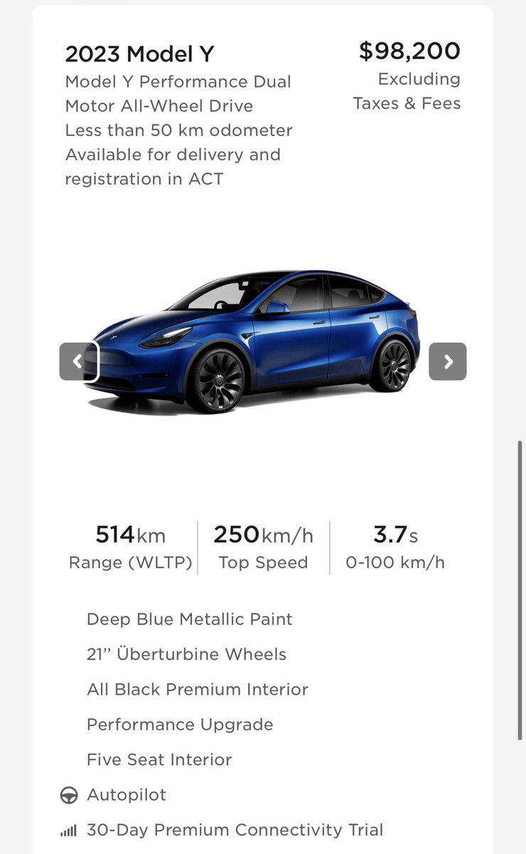YΞ-V |⏳4680 ModelY🇦🇺 on Twitter: "Any ACT peeps on Twitter?? Get your Model Y Performance now!!"