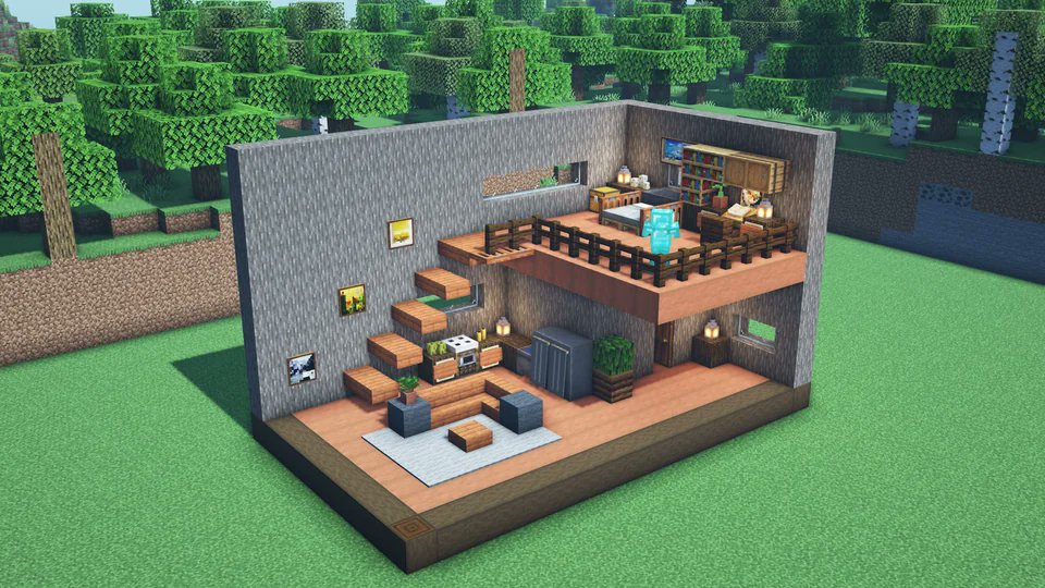 Minecraft-France on Twitter: "Une idée pour vous aider à aménager l'intérieur de votre maison ...