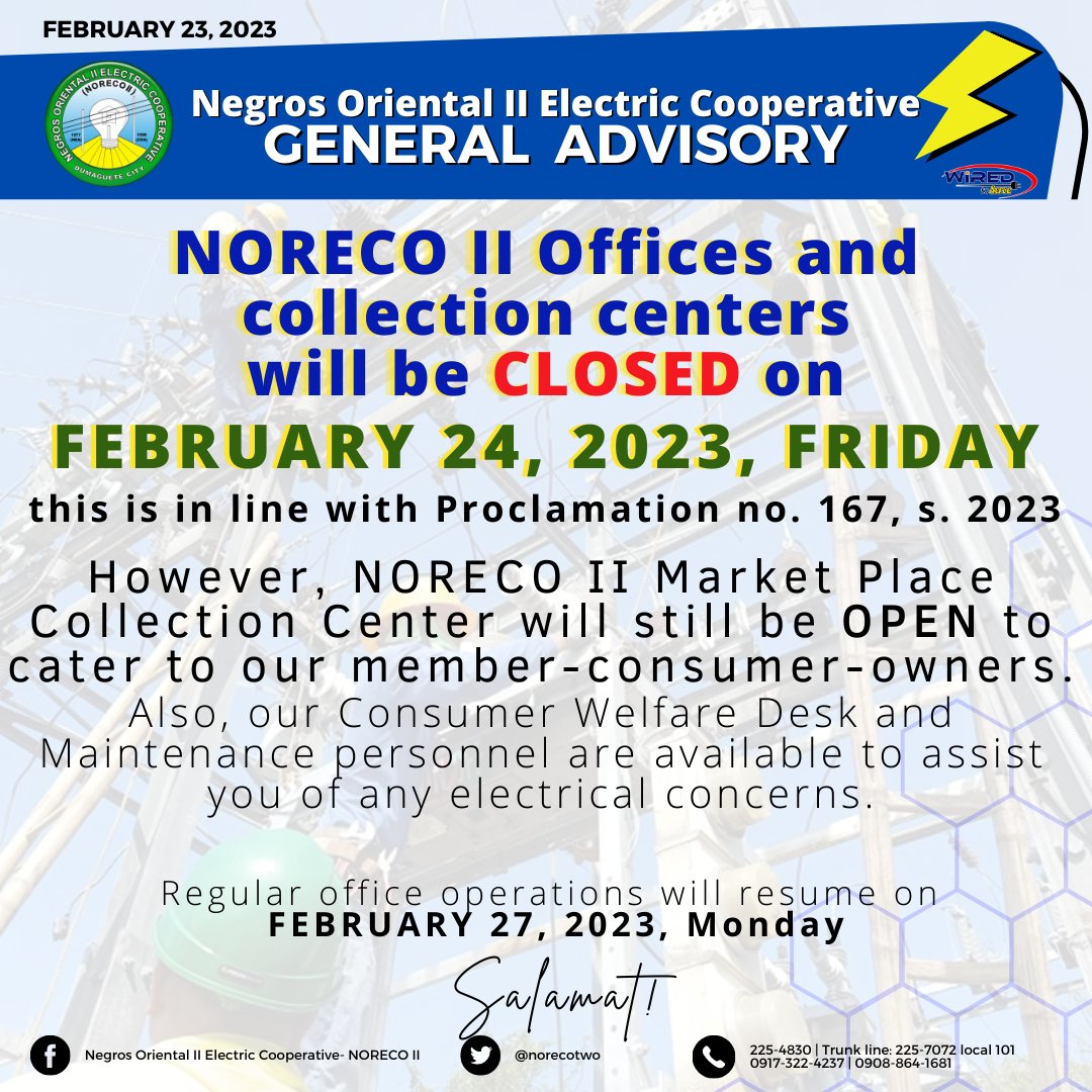 Event - GENERAL ADVISORY| Mga ka-Koop, in line with Proclamation no ...