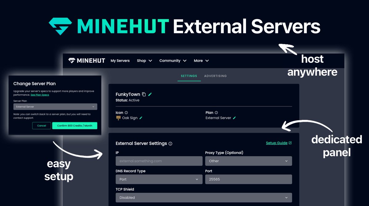 Minehut on Twitter: "Welcoming ALL Minecraft servers... starting today, you can host your ...