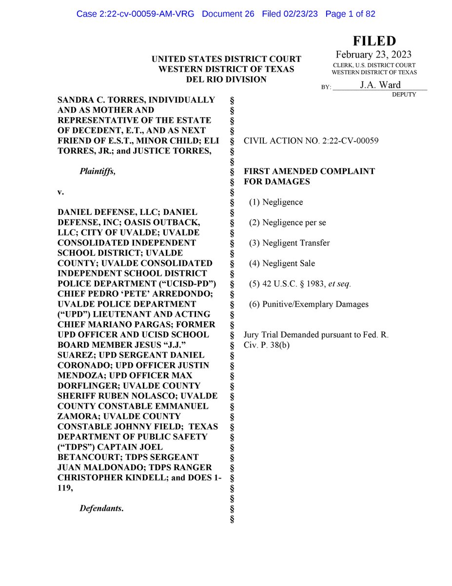 Rob Romano on Twitter: "Torres v. Daniel Defense (W.D. TX): First ...