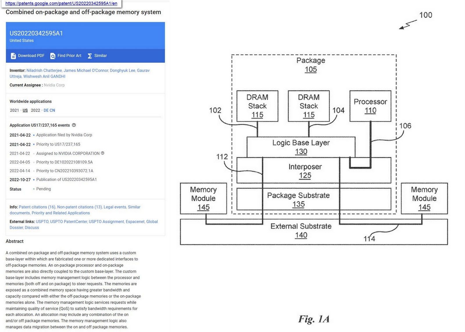 OGAWA, Tadashi on Twitter: "=> "Combined On-package and Off-package Memory System", NVIDIA, Appl ...