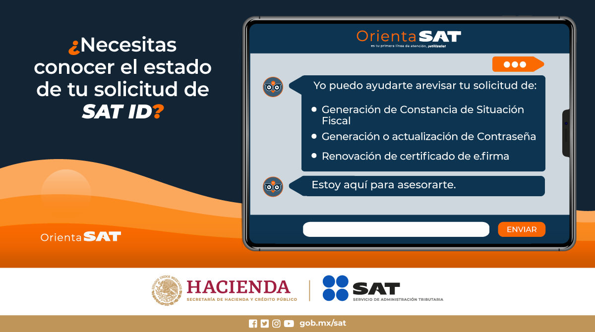 SATMX on Twitter: "Ahora con #OrientaSAT puedes dar seguimiento y consultar el estado de tus ...