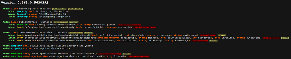 Max ¯\_(ツ)_/¯ on Twitter: "Last week's changes for Roblox v563 https://maximumadhd.github.io ...