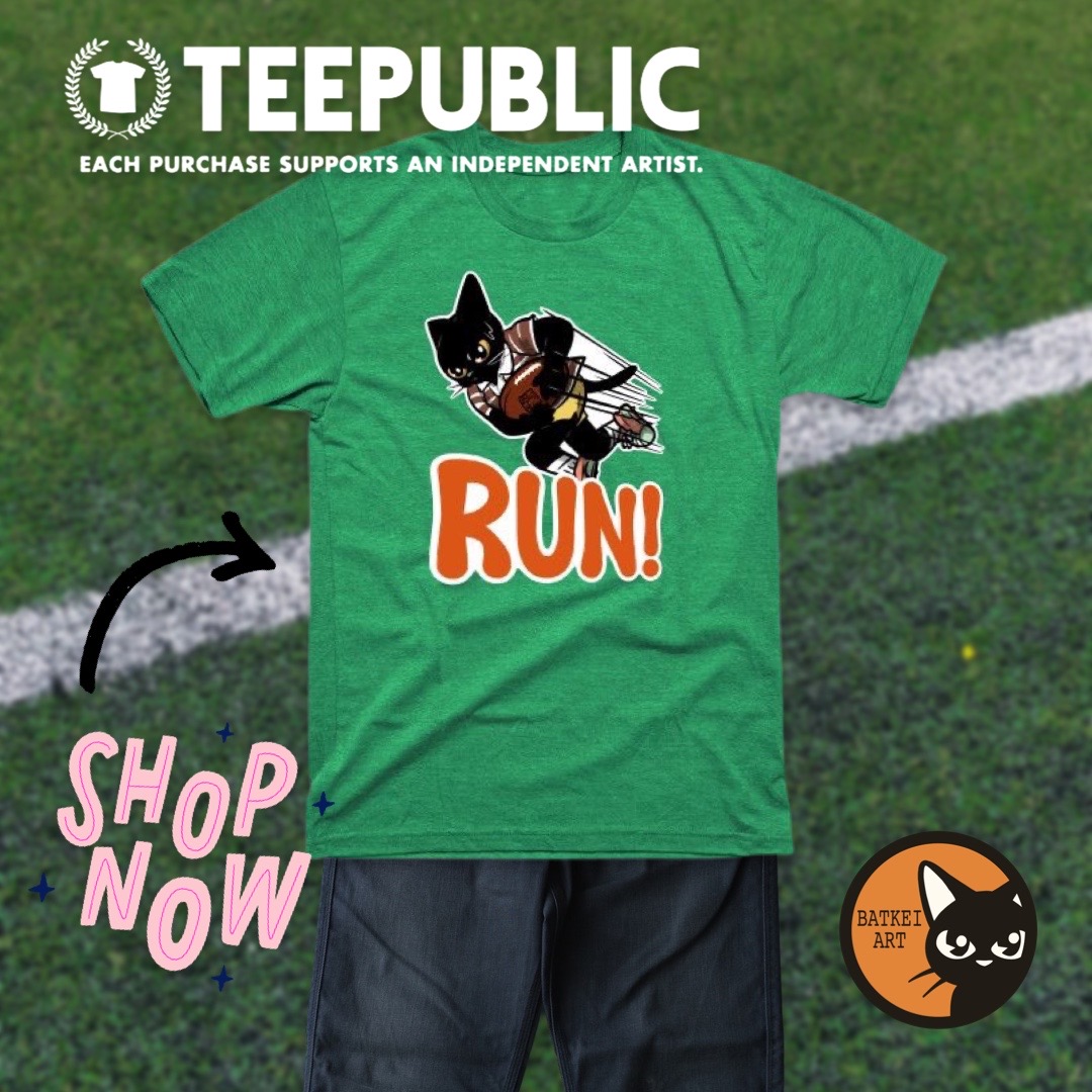 🐱 BATKEI ART on Twitter: "🐱 RUN! - Cat - T-Shirt | TeePublic @TeePublic #TeePublic #batkei #cat ...
