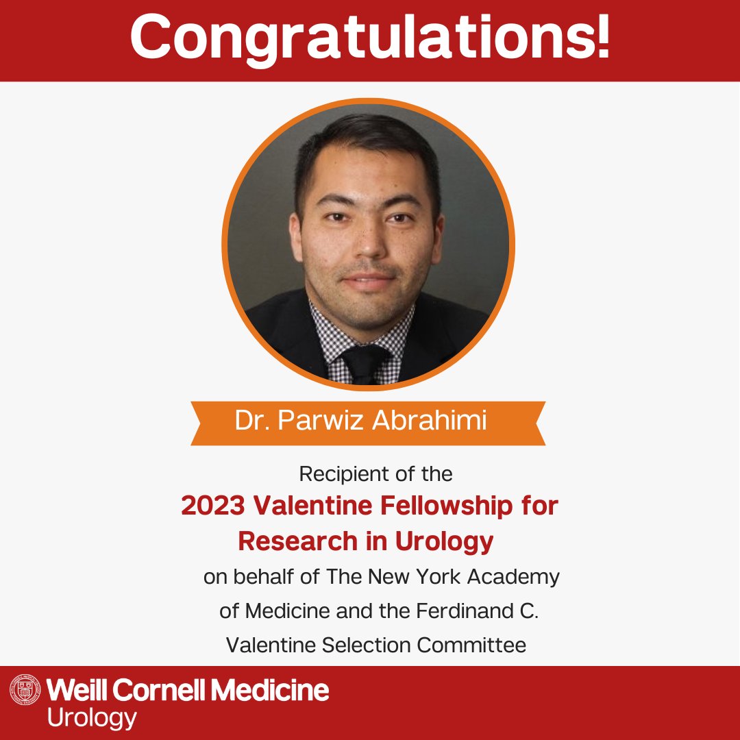 WCM Urology on Twitter: "Join us in congratulating Dr. Parwiz Abrahimi who has received the 2023 ...