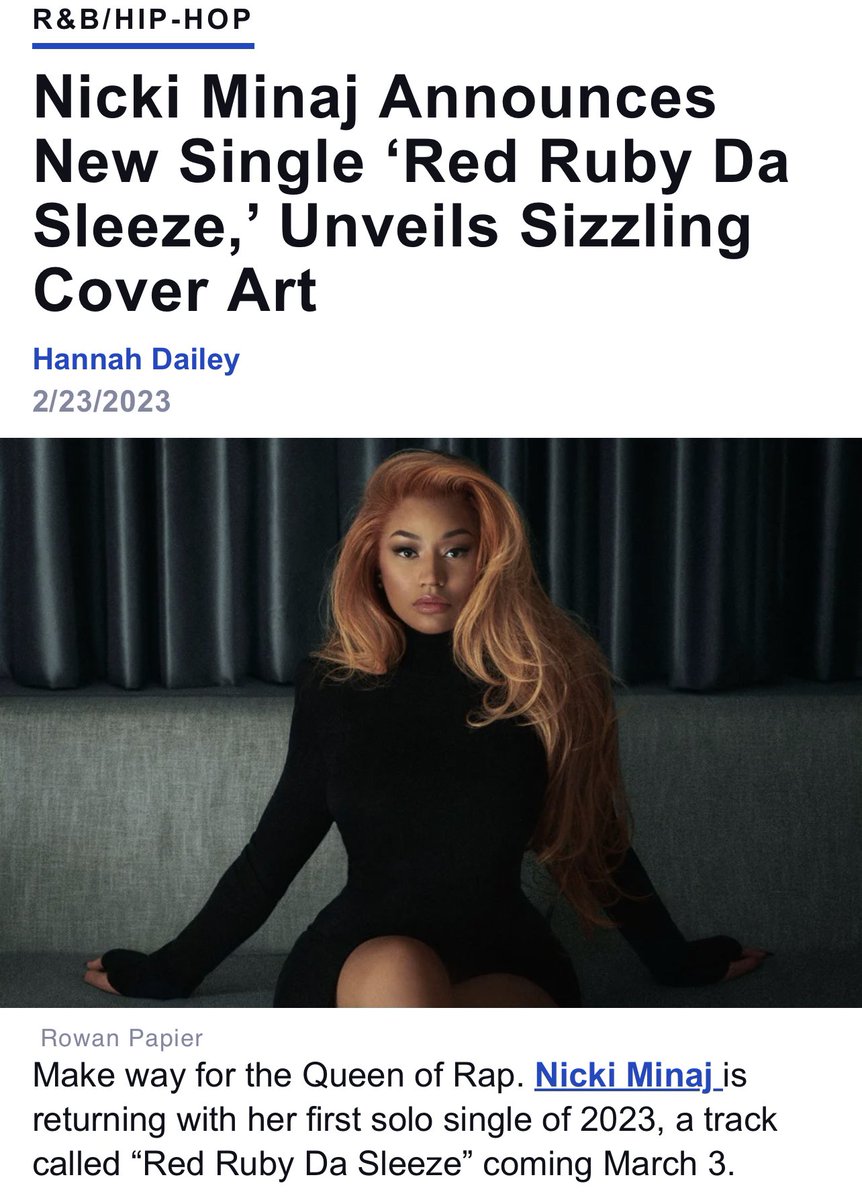 Rafz on Twitter: "RT @BARIJUKU: Billboard said: “Make way for the Queen of Rap. Nicki Minaj is ...