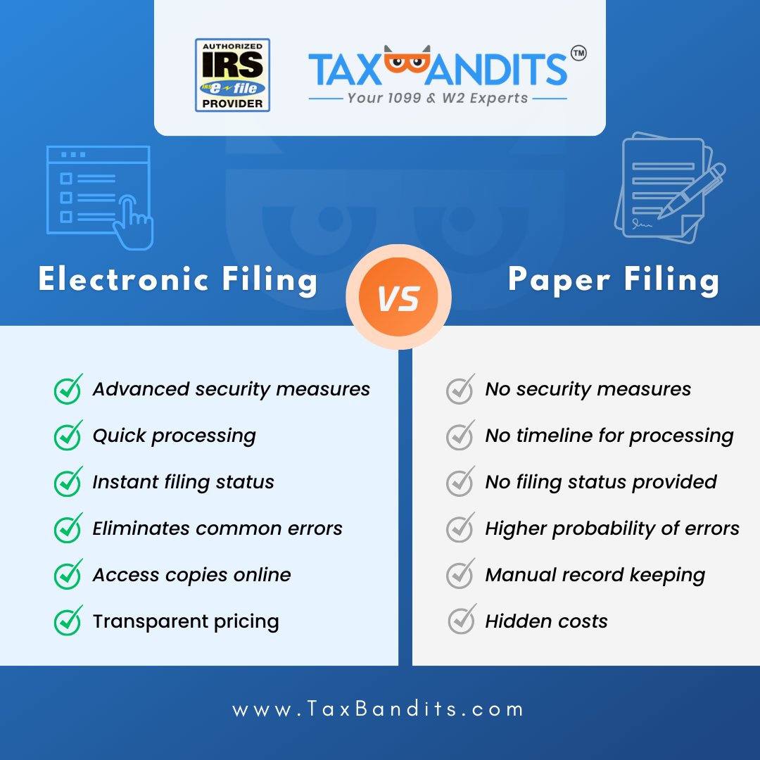 TaxBandits on Twitter: "There are so many benefits to choosing electronic filing over ...