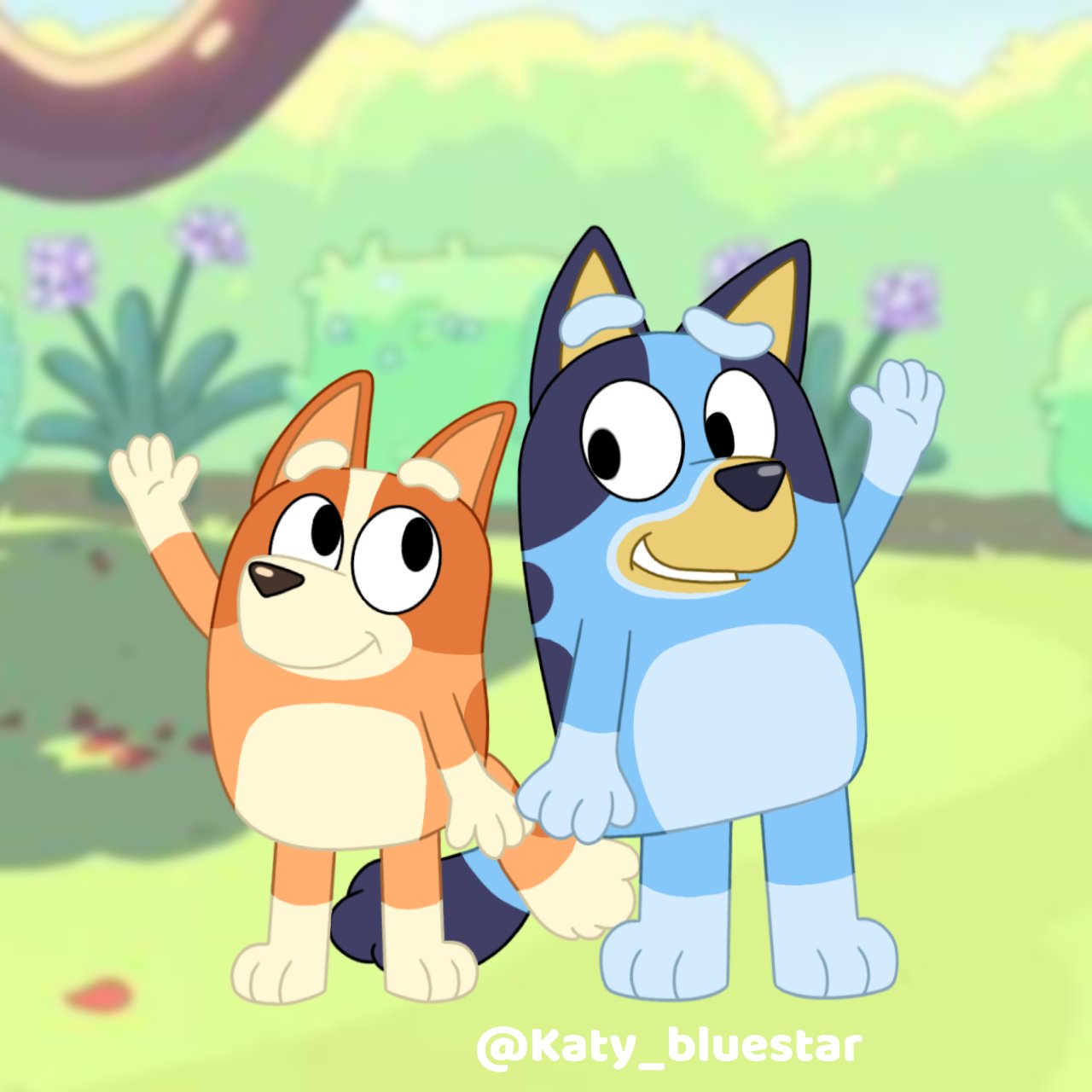 Blue Star ☄️ on X: Bluey and bingo, cuphead show style? the bluey ...