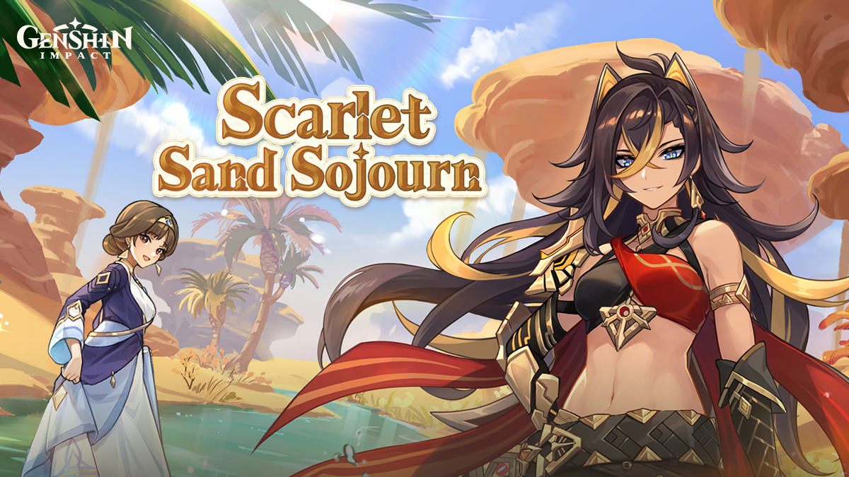 Genshin Impact on Twitter: "Scarlet Sand Sojourn — The web event for Genshin Impact's new ...