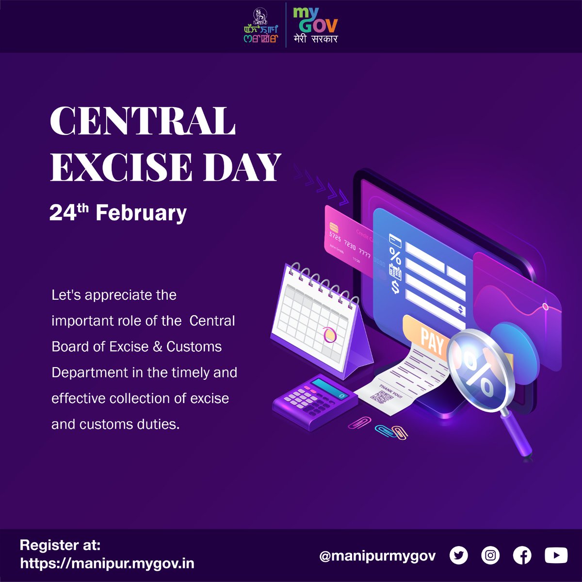 MyGov Manipur on Twitter: "Every year on 24th February, Central Excise Day is celebrated to ...