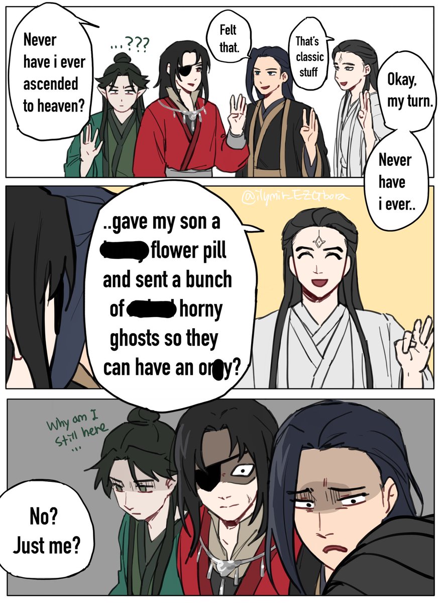 「TGCF SPOILER!!!! Four calamity plays never have i ever 🖐️ 」a junwu stanの漫画