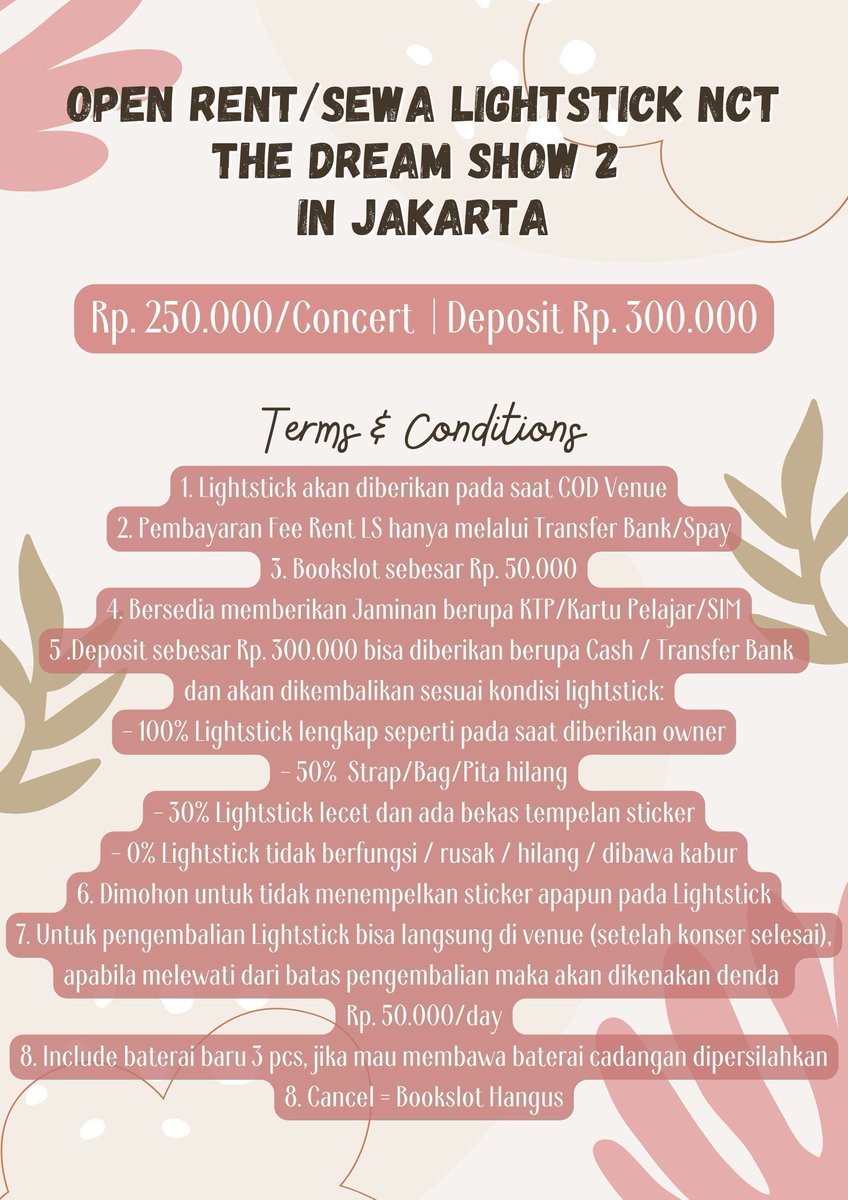 ON - CEK RULES on Twitter: "Kuy- wts open rent/sewa lightstick neobong nct untuk the dream show ...