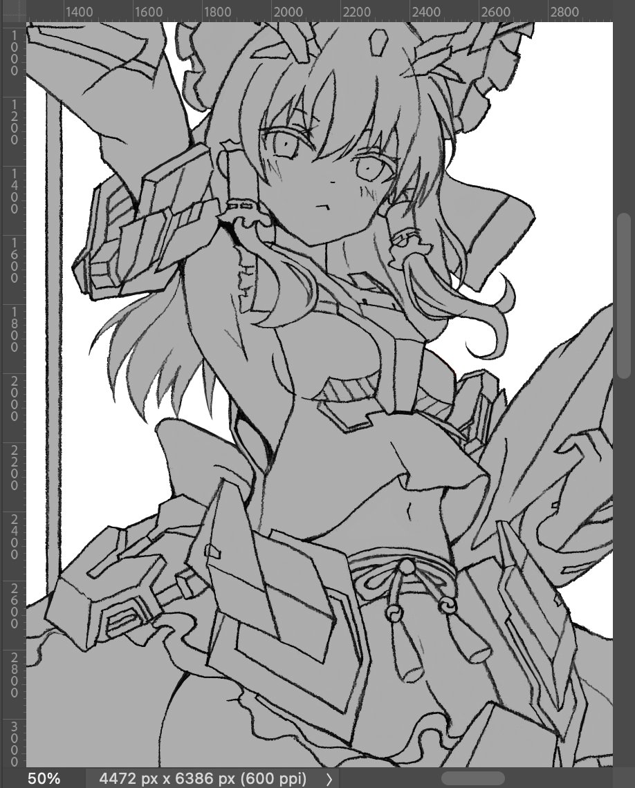 「Skeb No.34 girl WIP キャラクター3面図 」an-chang@Skeb(Commission)の漫画