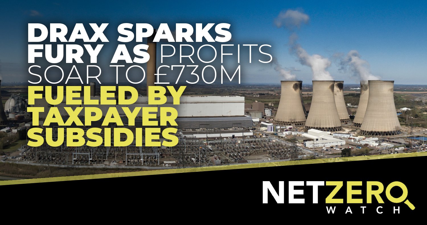 Net Zero Watch on Twitter: "Power station operator Drax sparked fury yesterday after its profits ...