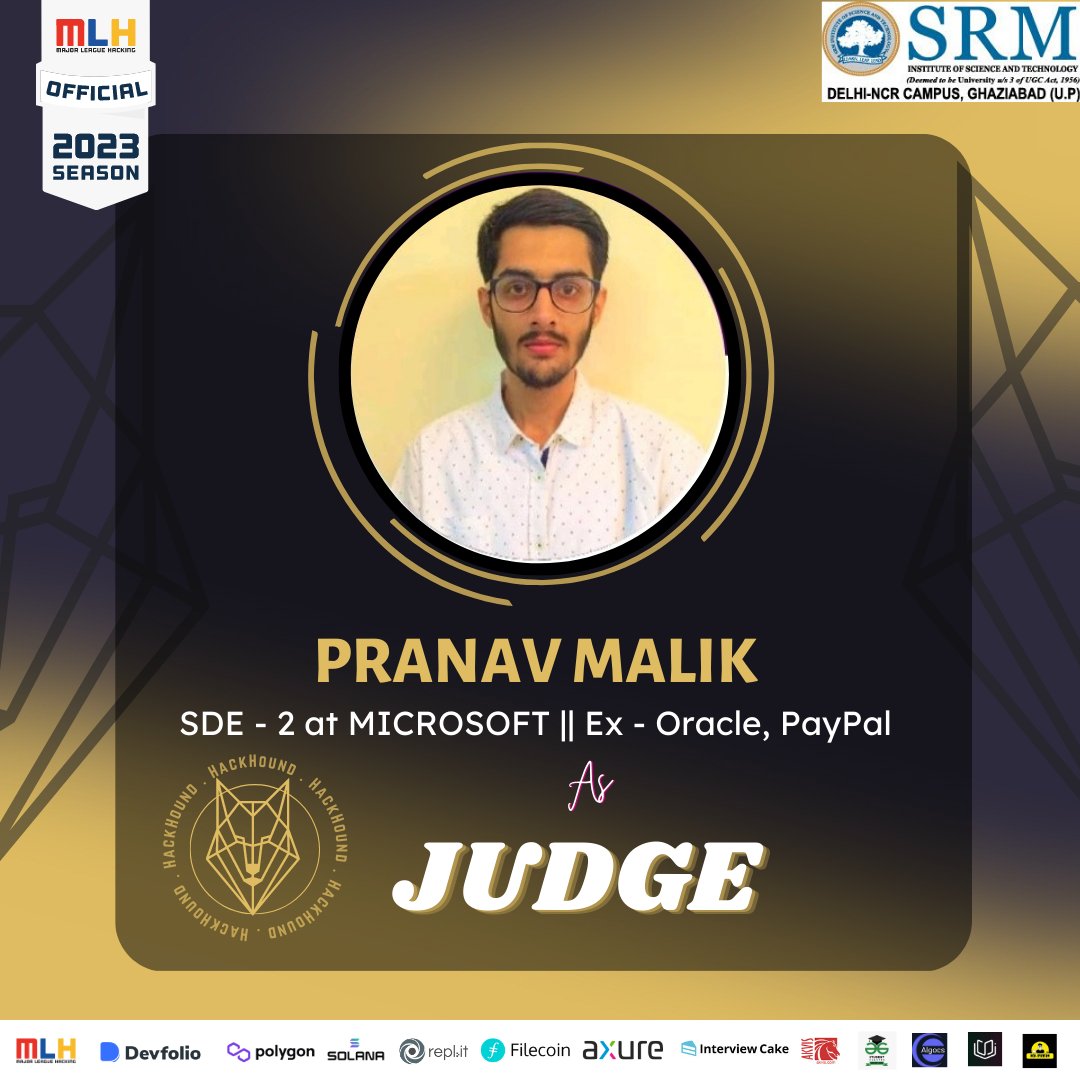 HackHound on Twitter: "Thrilled to let you all know that Pranav Malik is joining us as a Judge ...