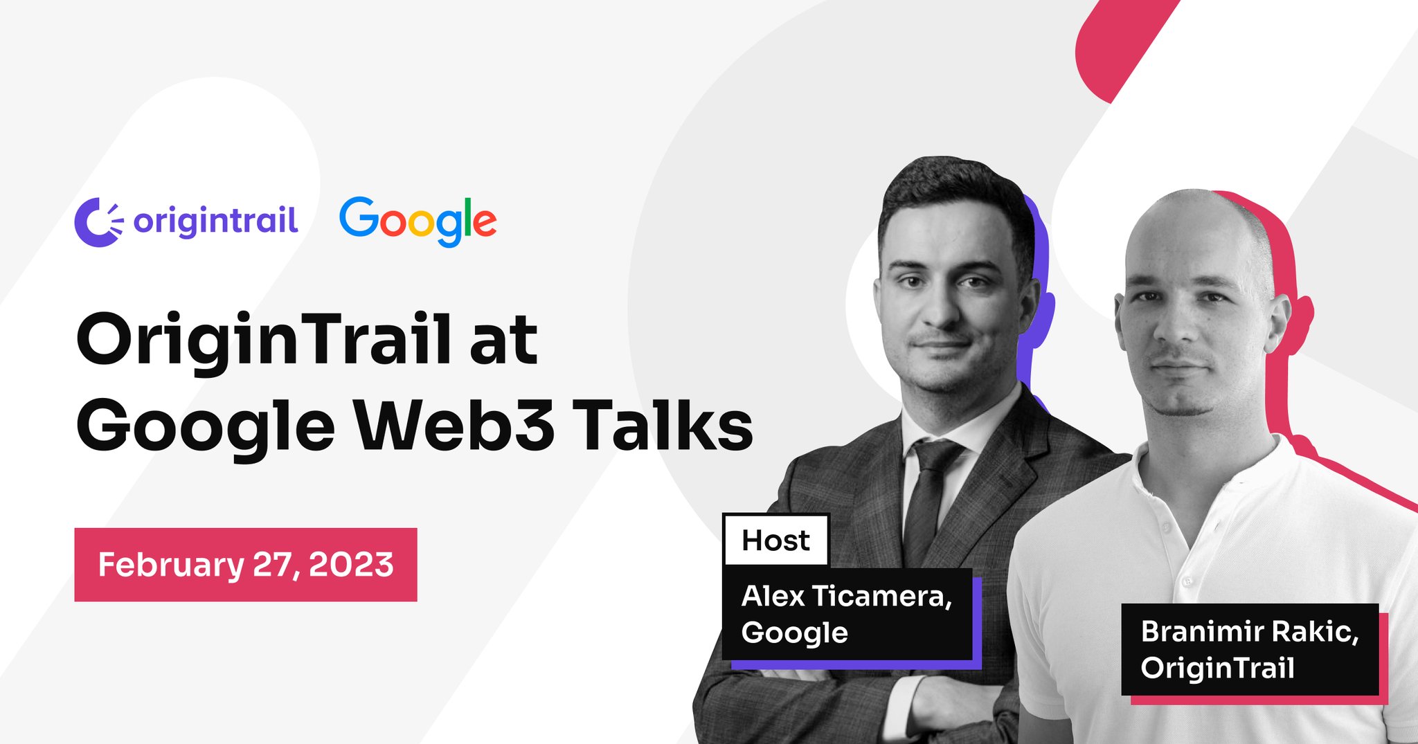 OriginTrail on Twitter: "[GOOGLE WEB3 TALKS] Next week, @BranaRakic will be hosted by @Google to ...