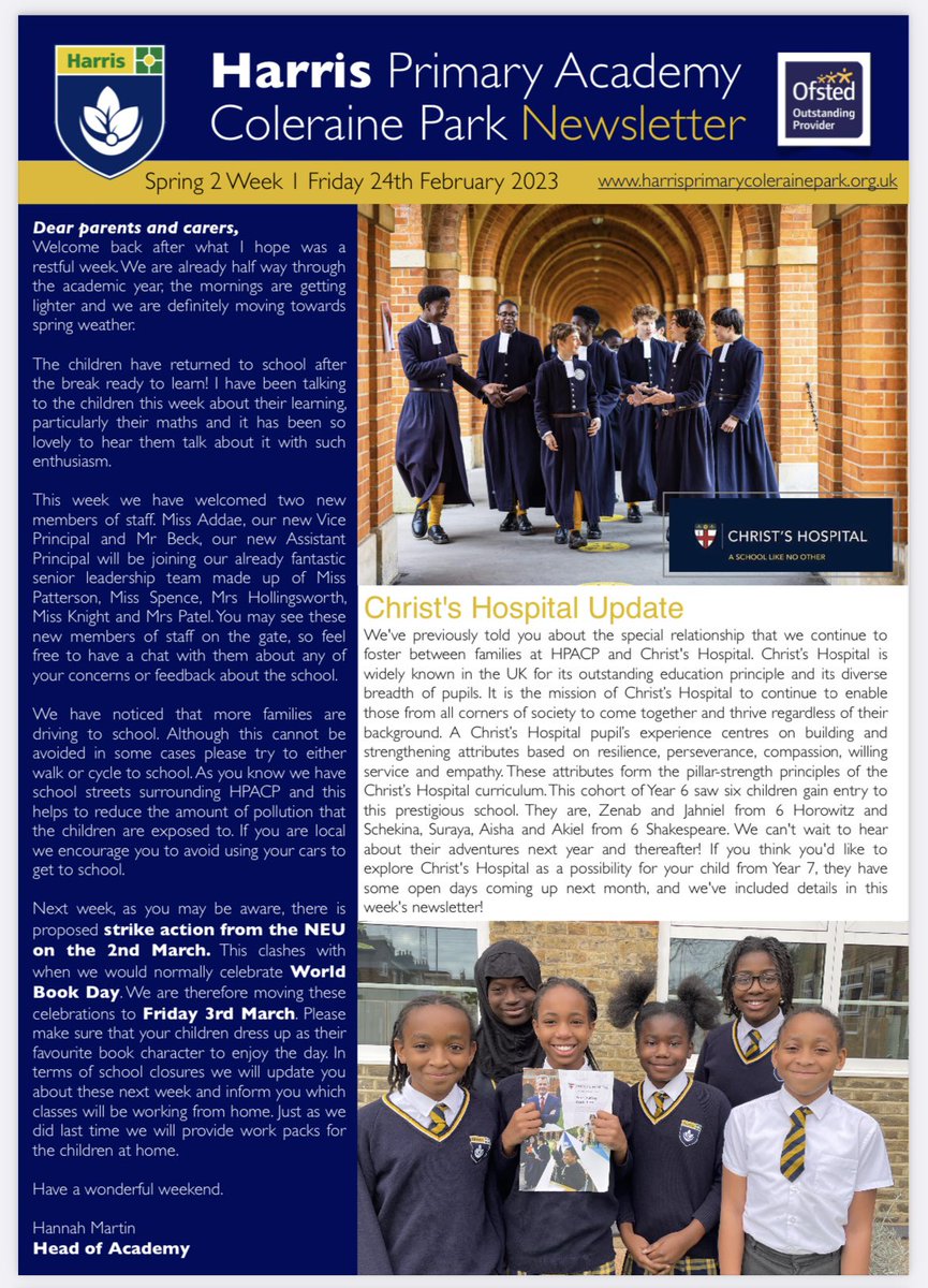 Welcome to Harris Primary Academy Coleraine Park