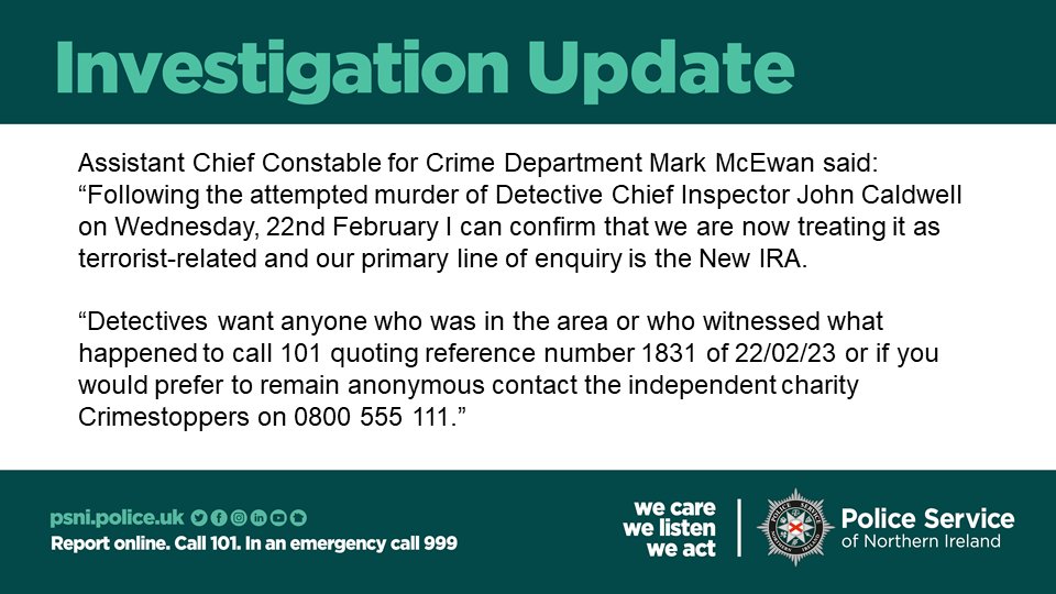 Police Service NI On Twitter Investigation Update From Assistant police-service-ni-on-twitter-investigation-update-from-assistant
