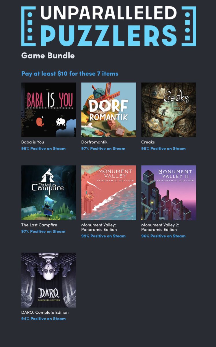 Wario64 on Twitter: "Humble Games Bundle: Unparalleled Puzzlers https://humblebundle.com/games ...