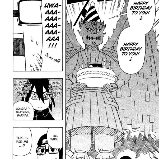 𝔖𝔞𝔰𝔲🔮 on Twitter: "RT @bachirasfav: Sasuke bringing his Susanoo to sing happy birthday to Sarada ...