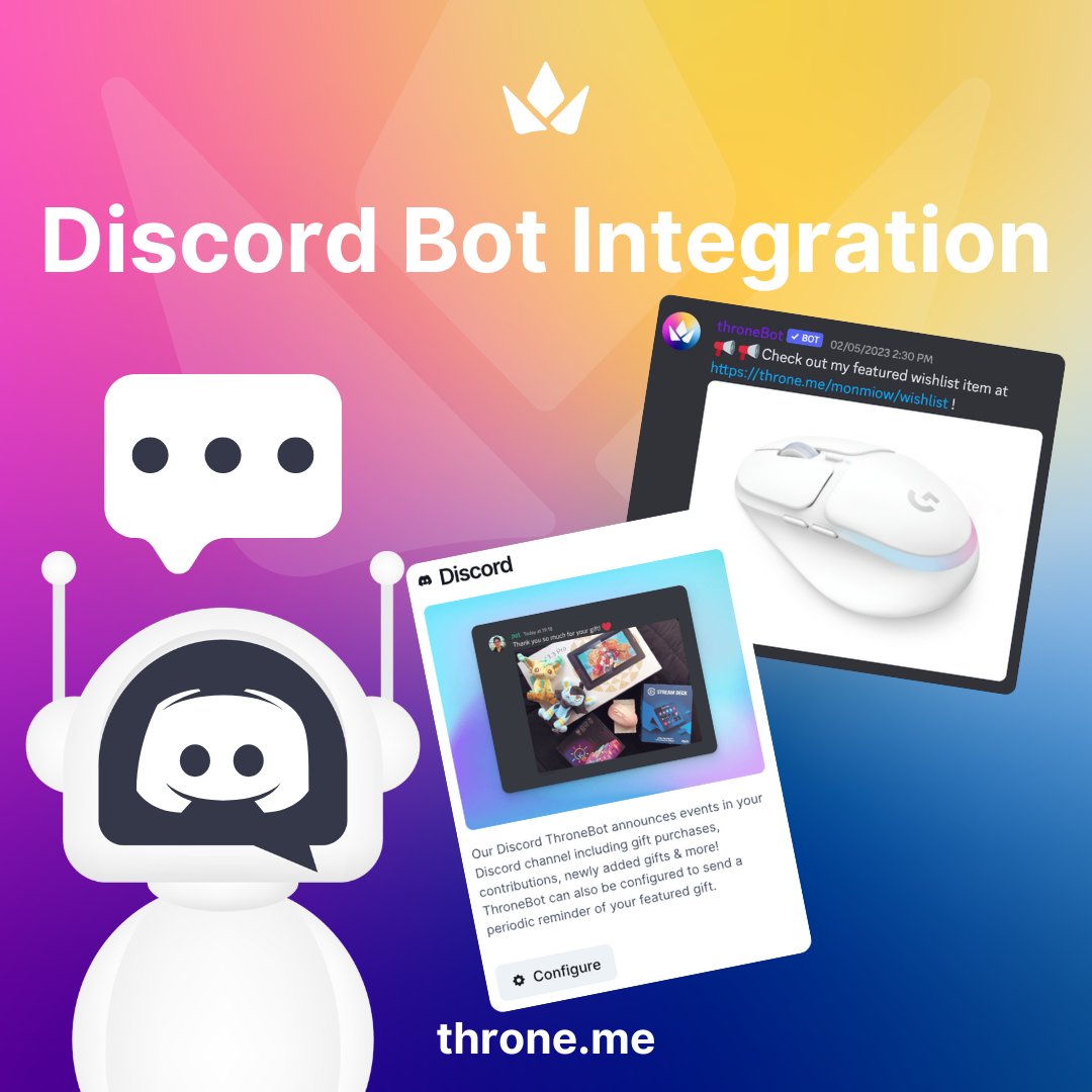 Throne on Twitter: "Elevate your Throne wishlist with our Discord bot! 🤖 📢 Keep your community ...