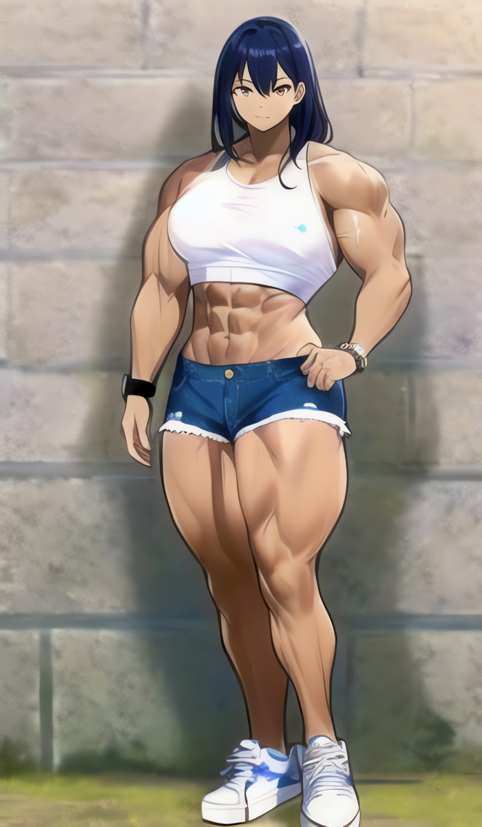 唐 よしたか on Twitter: "伊縫 結女(いぬい ゆめ) #オリジナル #筋肉娘 #AI生成 #NovelAI #腹筋 https://pixiv.net/artworks ...