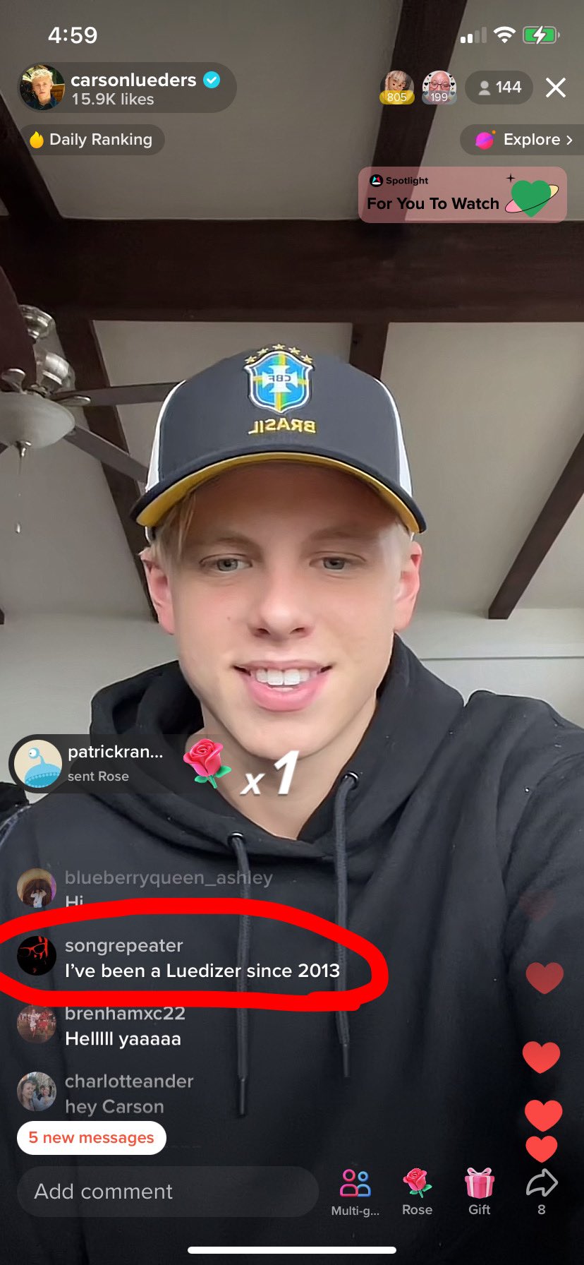 Carson Lueders With Hat