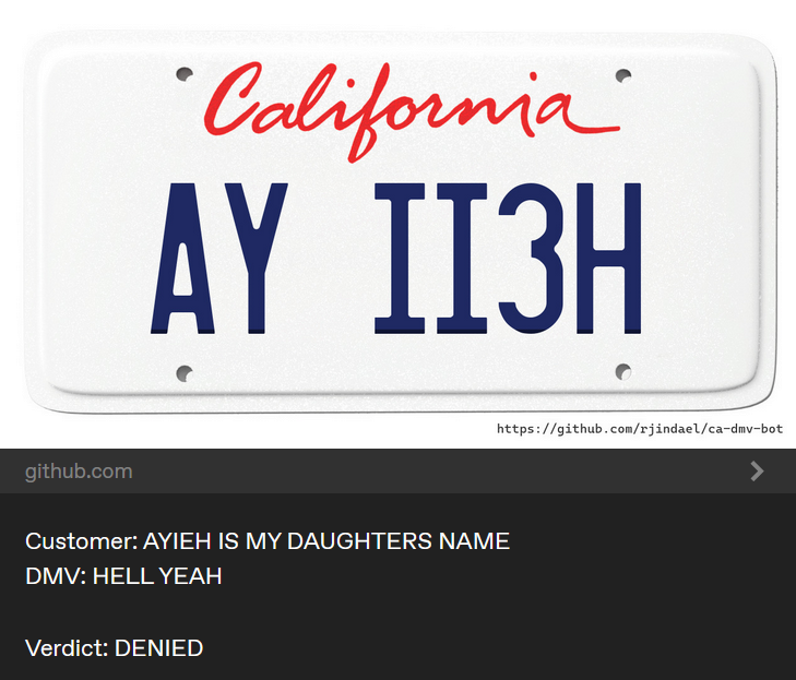 Punkitt!!🧣 (Certified Horse Enjoyer) on Twitter: "big fan of the way this CA-DMV bot post is ...